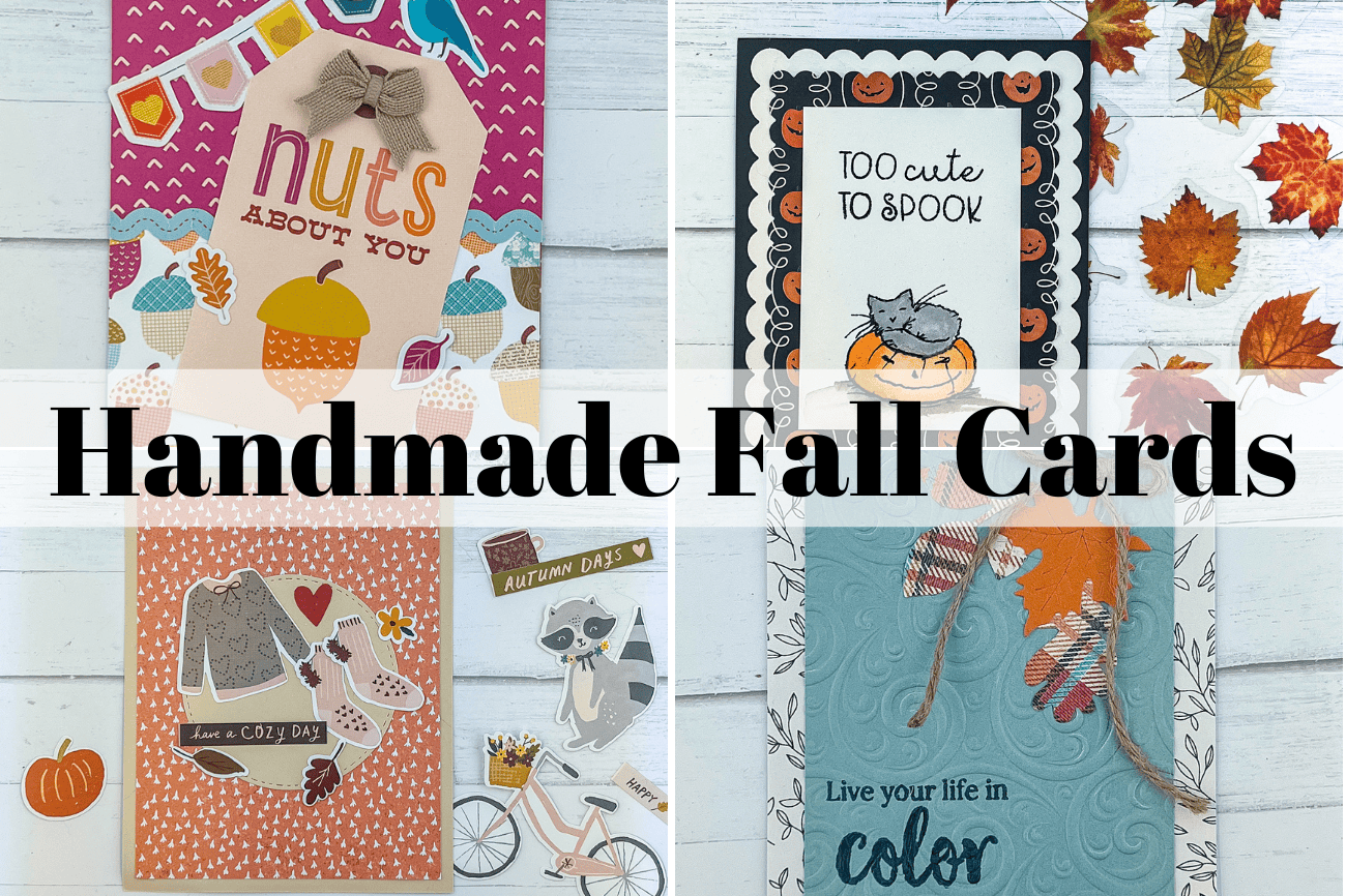 4 Handmade Fall Cards With Pumpkins And Leaves