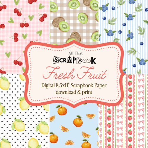 Free Fruit Themed Digital Paper For Scrapbooking And Paper Crafts